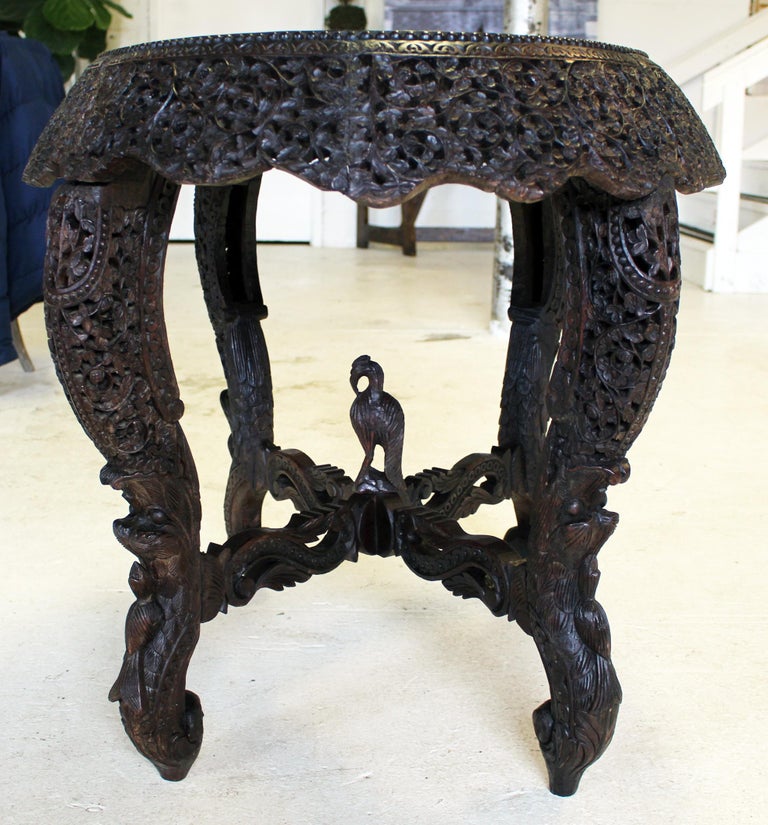 19th Century Intricately Carved Anglo-Indian Center Table For Sale at ...