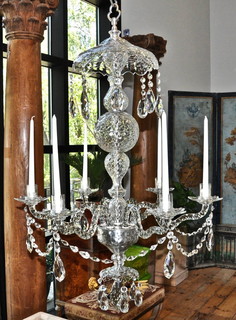 19th Century Irish Georgian Crystal Chandelier For Sale at 1stDibs