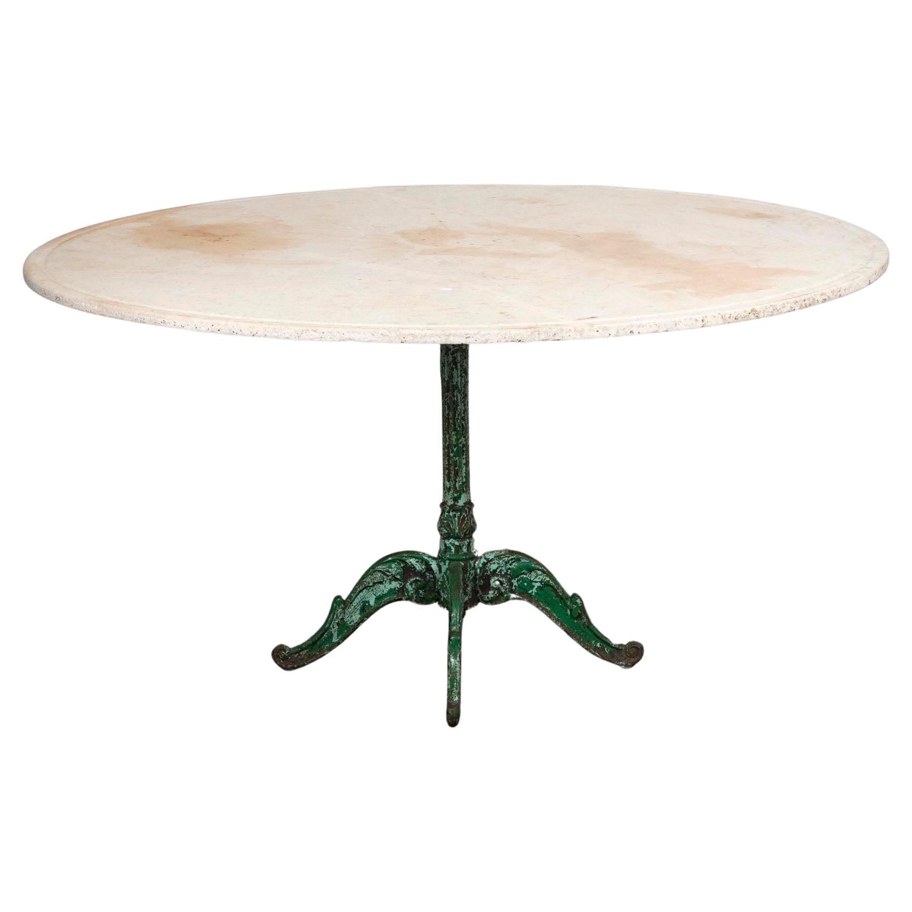 19th Century Iron and Marble Conservatory Table For Sale at 1stDibs