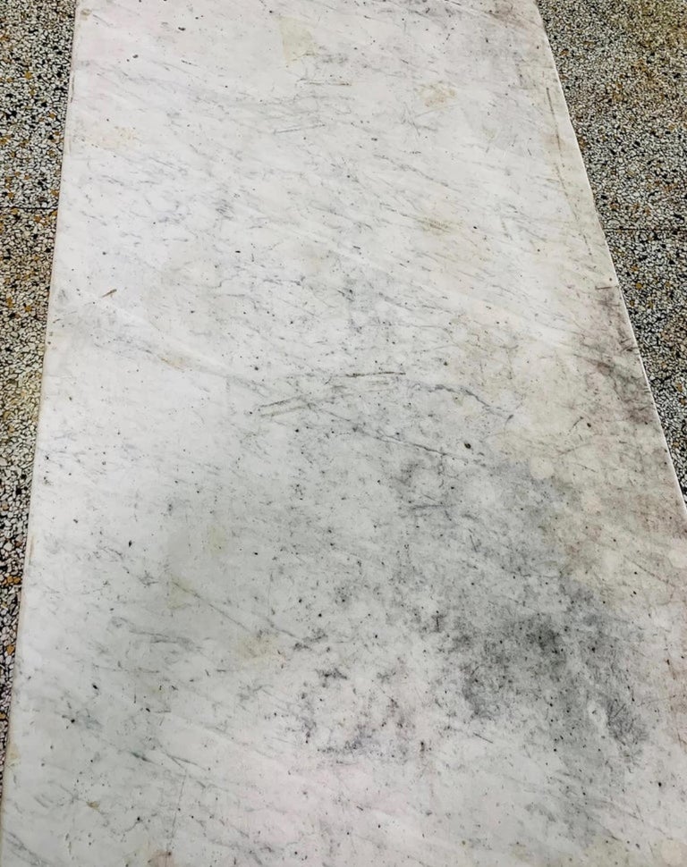 19th Century Iron and Marble Top French Pastry Table For Sale at 1stDibs