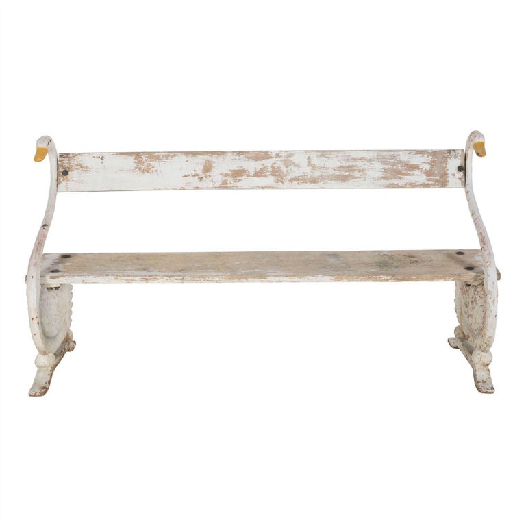 19th Century Iron Swan Garden Bench at 1stDibs | swan bench
