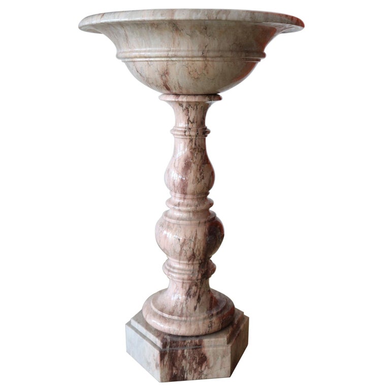 19th Century Italian Antique Hand Carved Marble Font at 1stDibs