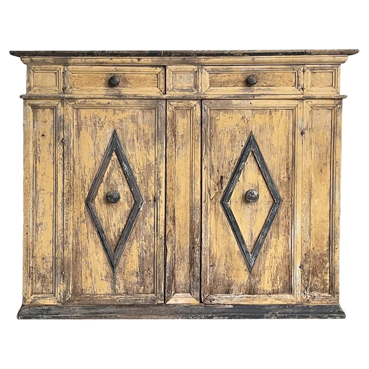 19th Century Italian Arte Povera Pine Credenza - Single Antique Tuscan ...
