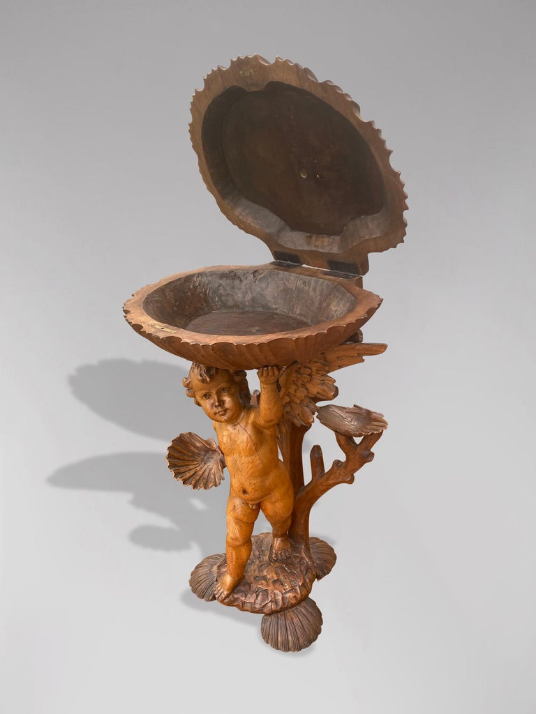 19th Century Italian Baroque Style Carved Putti Statue For Sale at 1stDibs