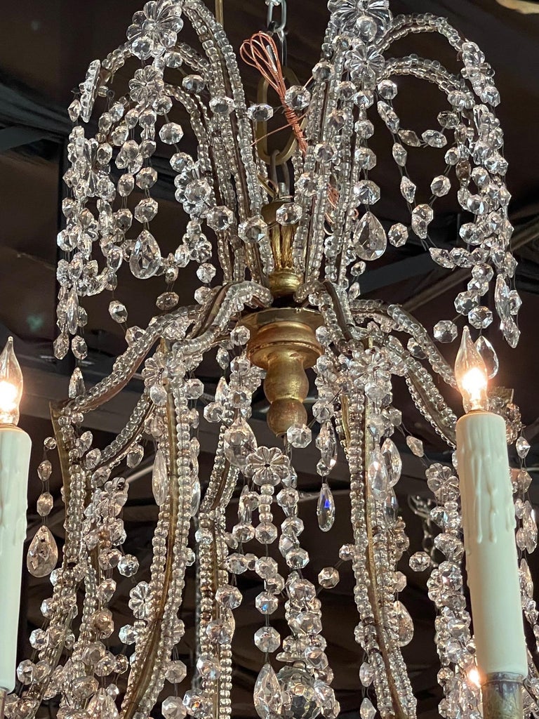 19th Century Italian Beaded Crystal Pagoda Form Chandelier For Sale at ...