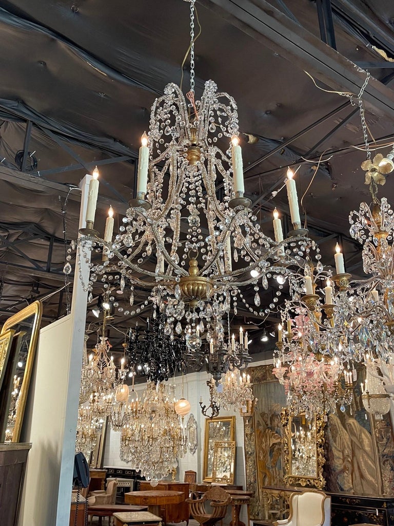 19th Century Italian Beaded Crystal Pagoda Form Chandelier For Sale at ...