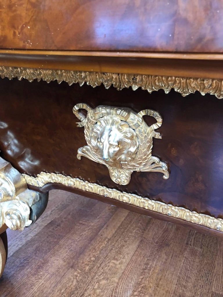 20th Century Italian Billiards Pool Table with Decorative Gilt Bronze ...