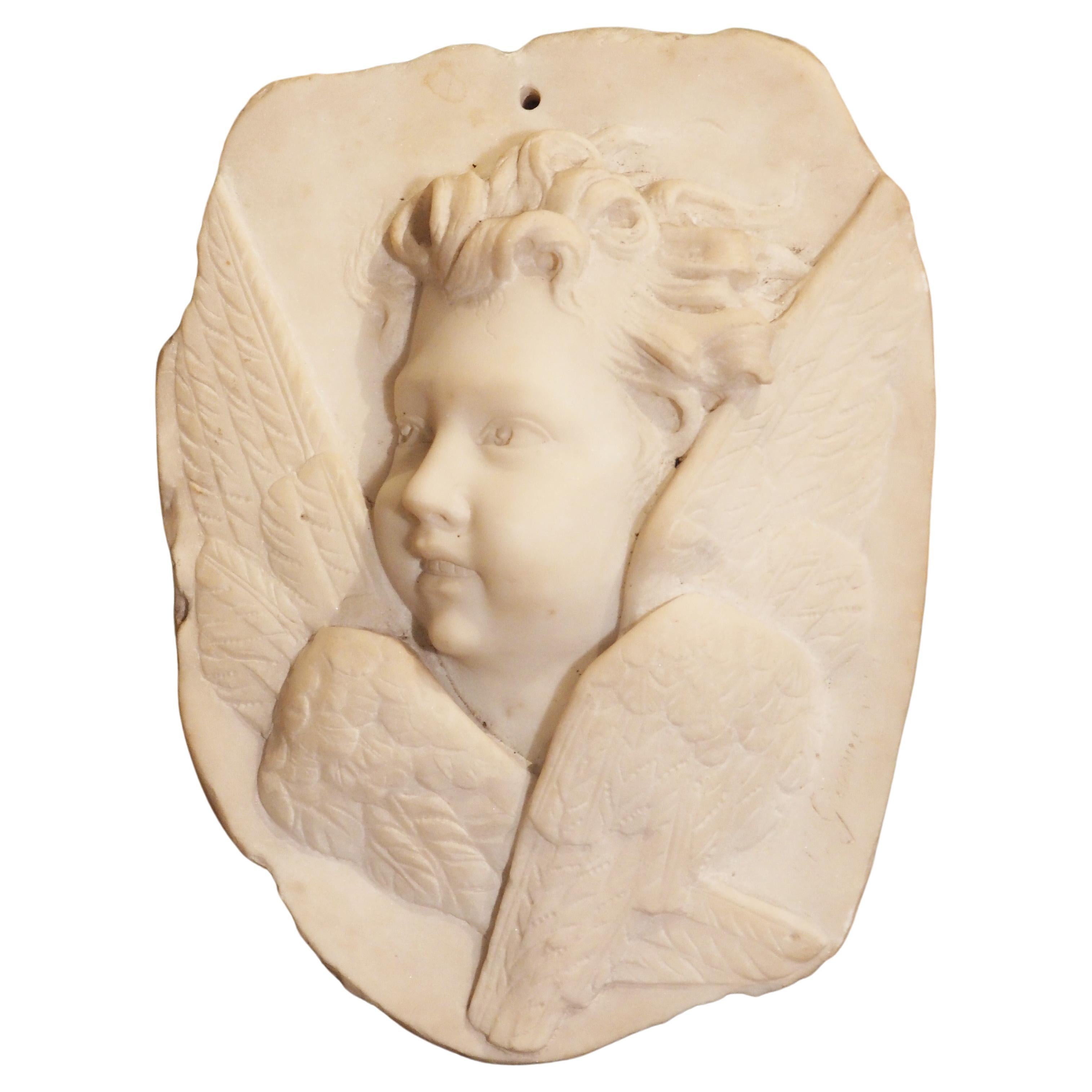 Bronze Wood Plaque of a Winged Cherub at 1stDibs