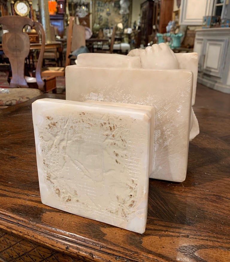 19th Century Italian Carved Marble Bust of a Young Girl Signed R ...