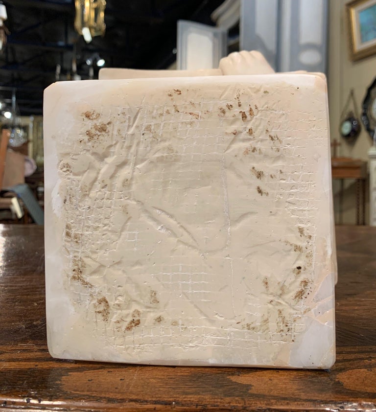 19th Century Italian Carved Marble Bust of a Young Girl Signed R ...