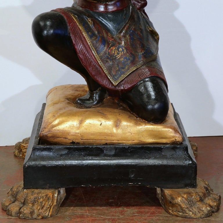 19th Century Italian Carved Polychrome Sculpture with Jardinière For ...