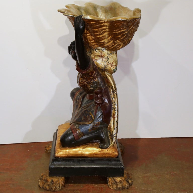19th Century Italian Carved Polychrome Sculpture with Jardinière For ...