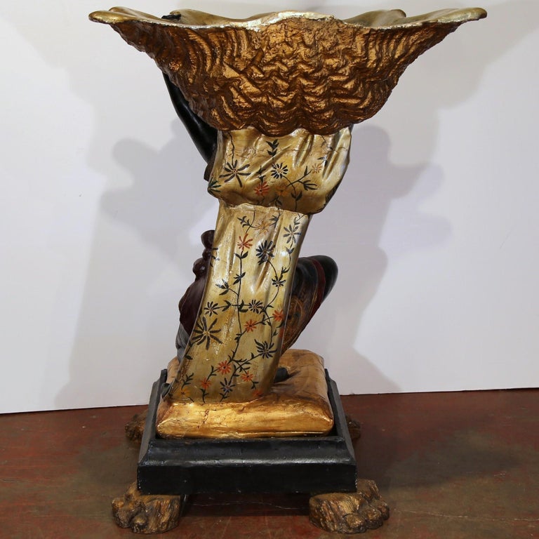 19th Century Italian Carved Polychrome Sculpture with Jardinière For ...