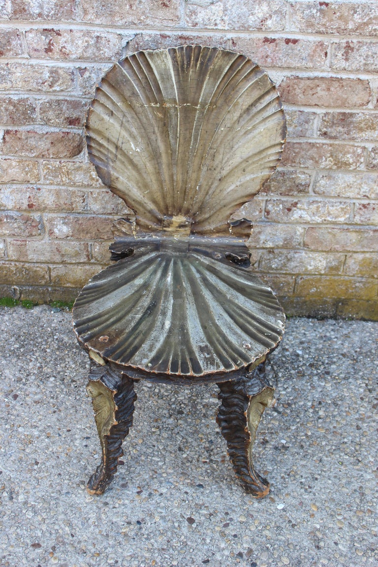 19th Century Italian Carved Wood Grotto Chair at 1stDibs | venetian ...