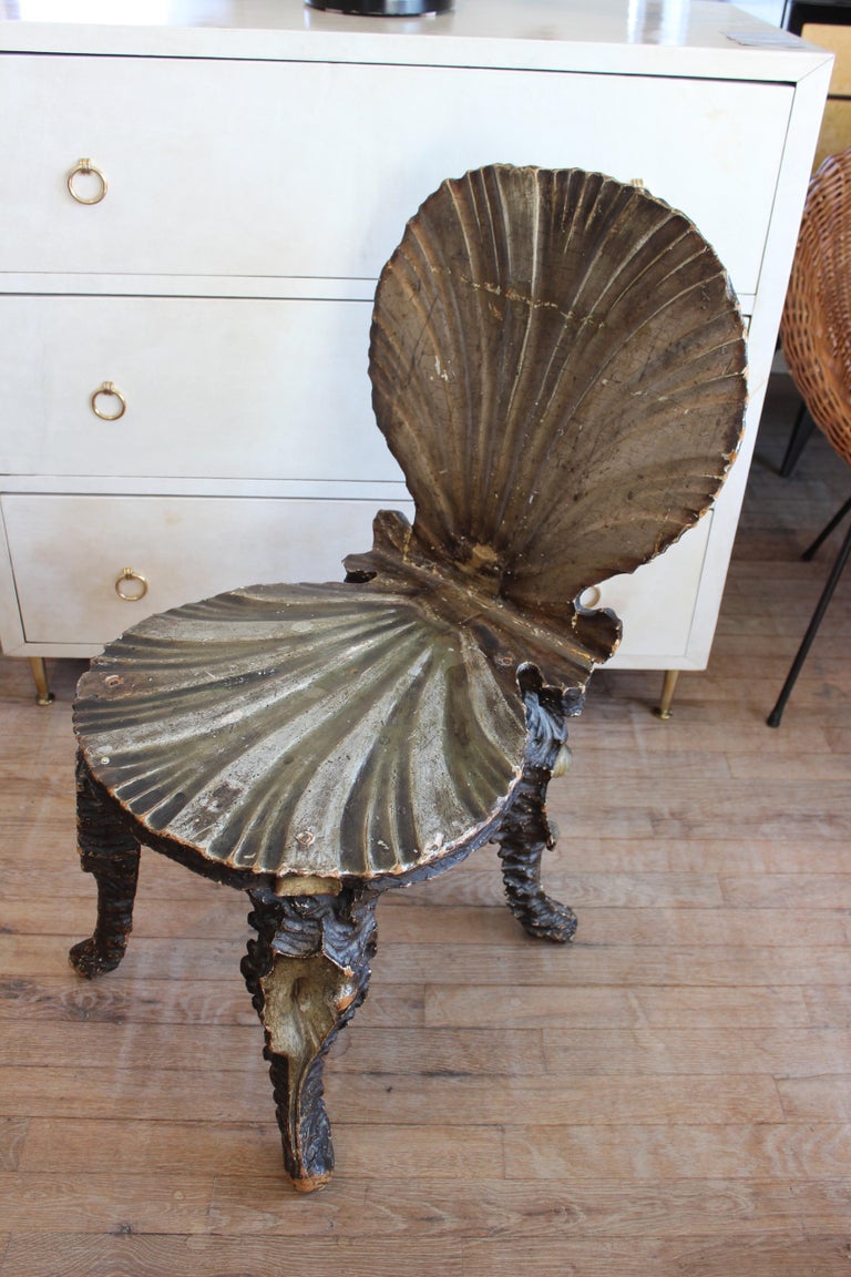 19th Century Italian Carved Wood Grotto Chair at 1stDibs | venetian ...