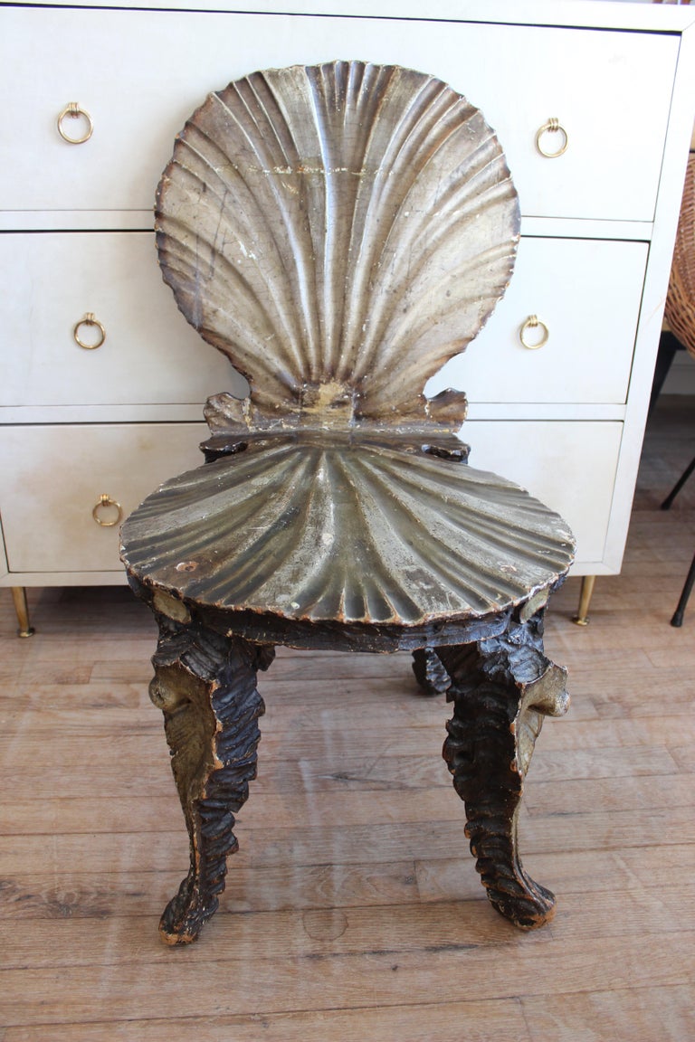 19th Century Italian Carved Wood Grotto Chair at 1stDibs | venetian ...
