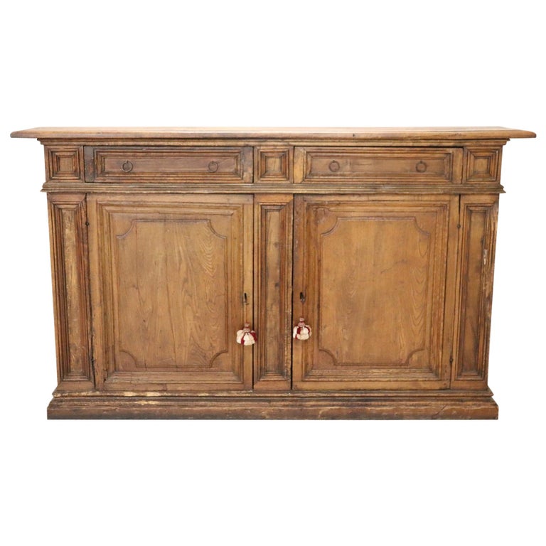 19th Century Italian Chestnut Wood Large Rustic Sideboard, Buffet or ...