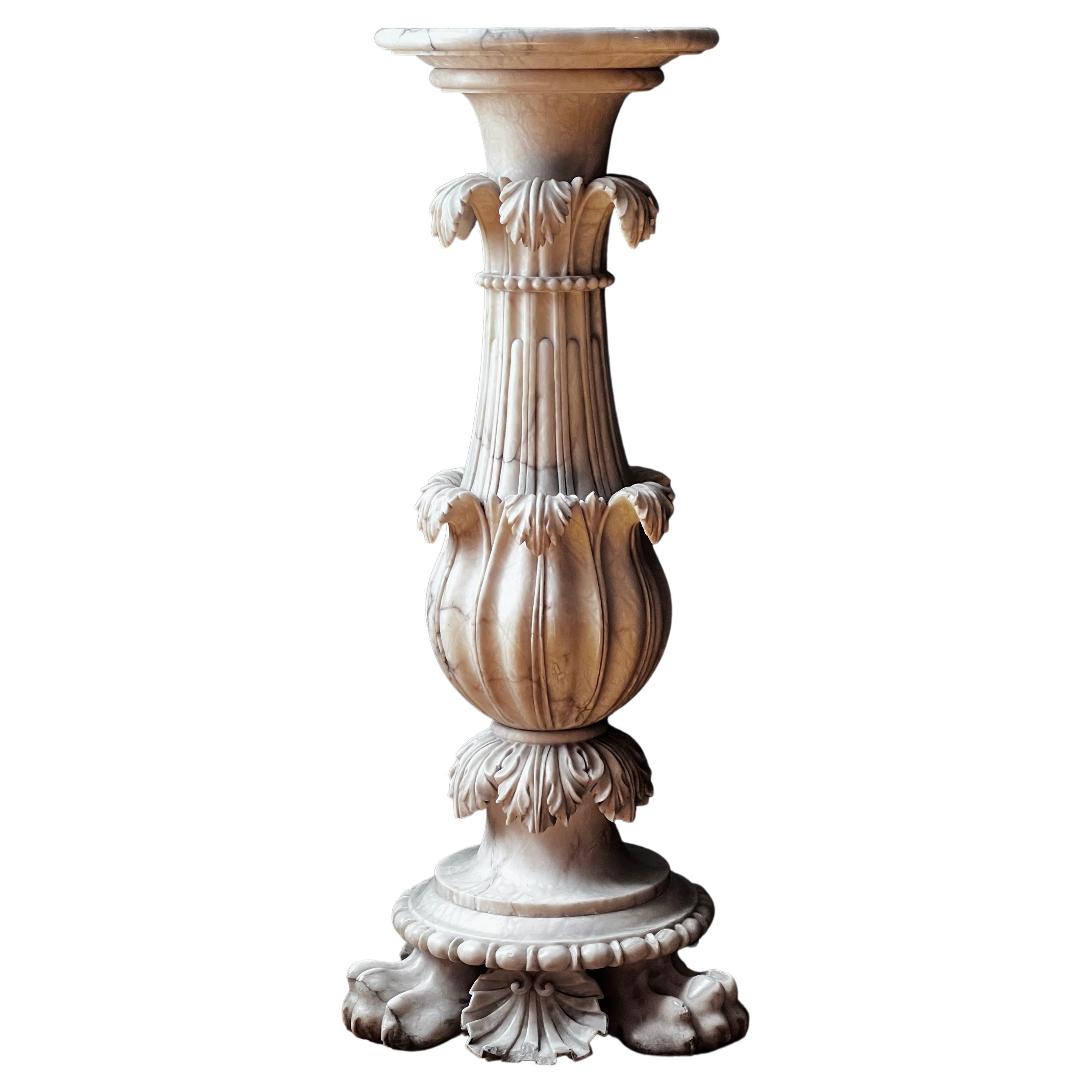 Italian Alabaster Pedestal at 1stDibs