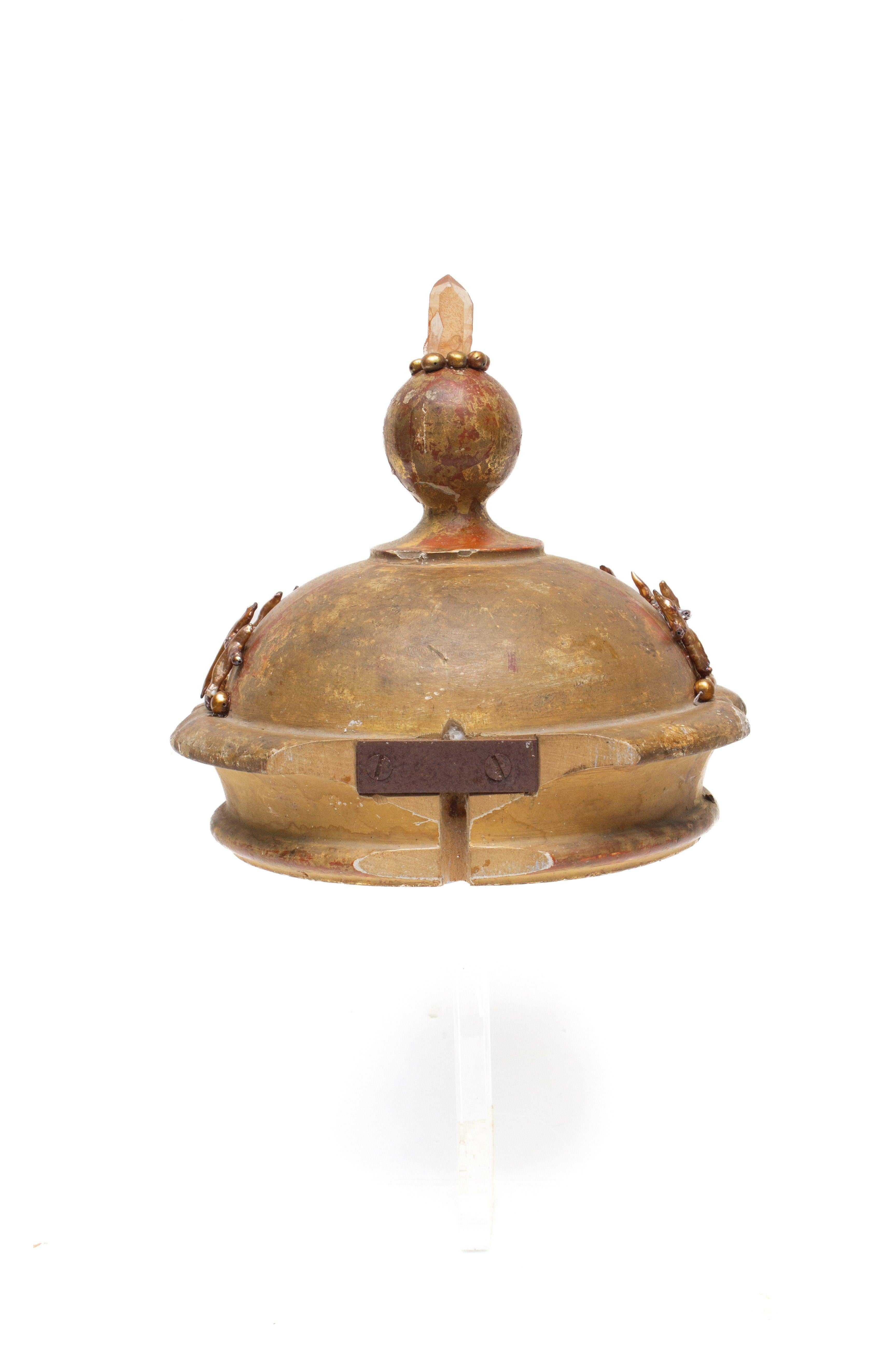 19th Century Italian Gilded Crown with Baroque Pearls and Tangerine ...