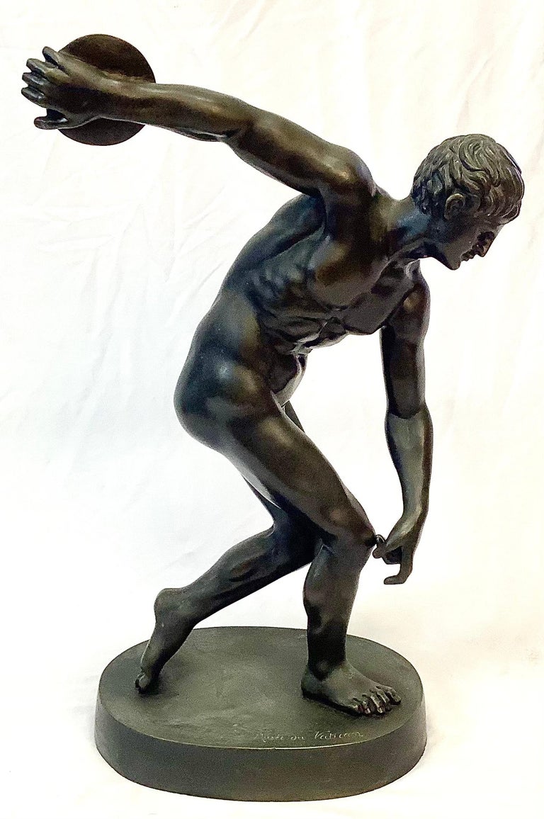 19th Century Italian Grand Tour Bronze Sculpture of a Discus Thrower at ...