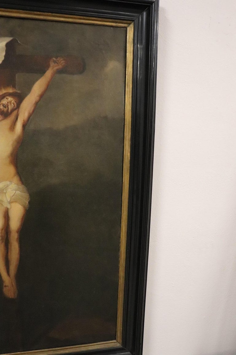 19th Century Italian Great Oil Painting on Canvas Crucifixion of Jesus at 1stDibs