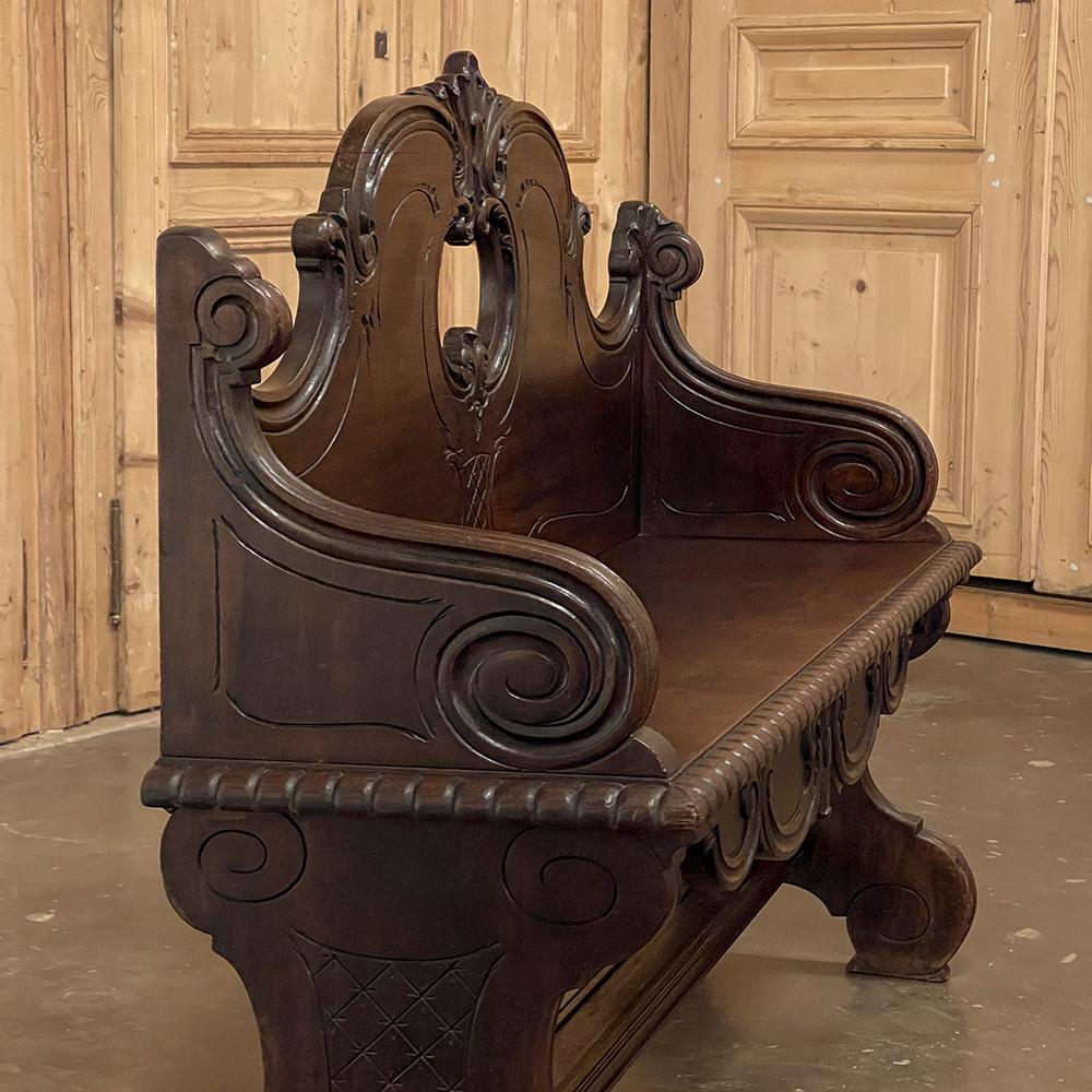 19th Century Italian Hall Bench For Sale at 1stDibs