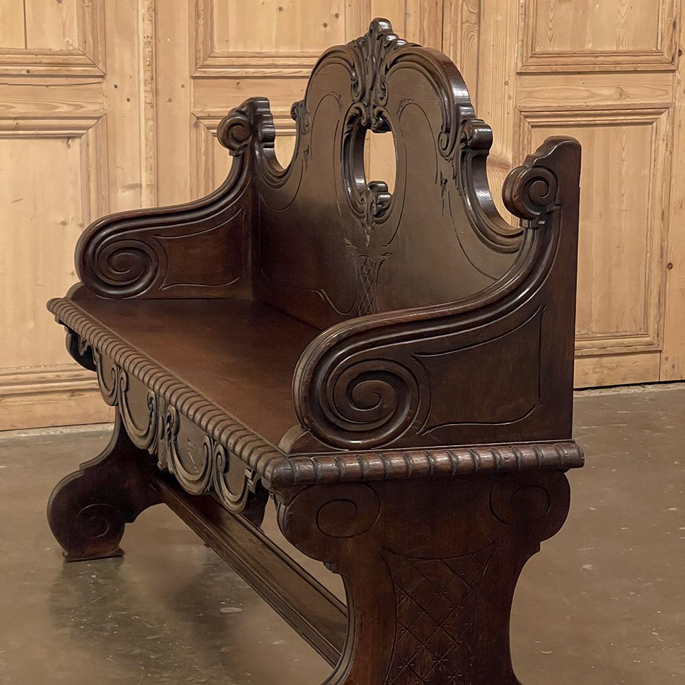 19th Century Italian Hall Bench For Sale at 1stDibs