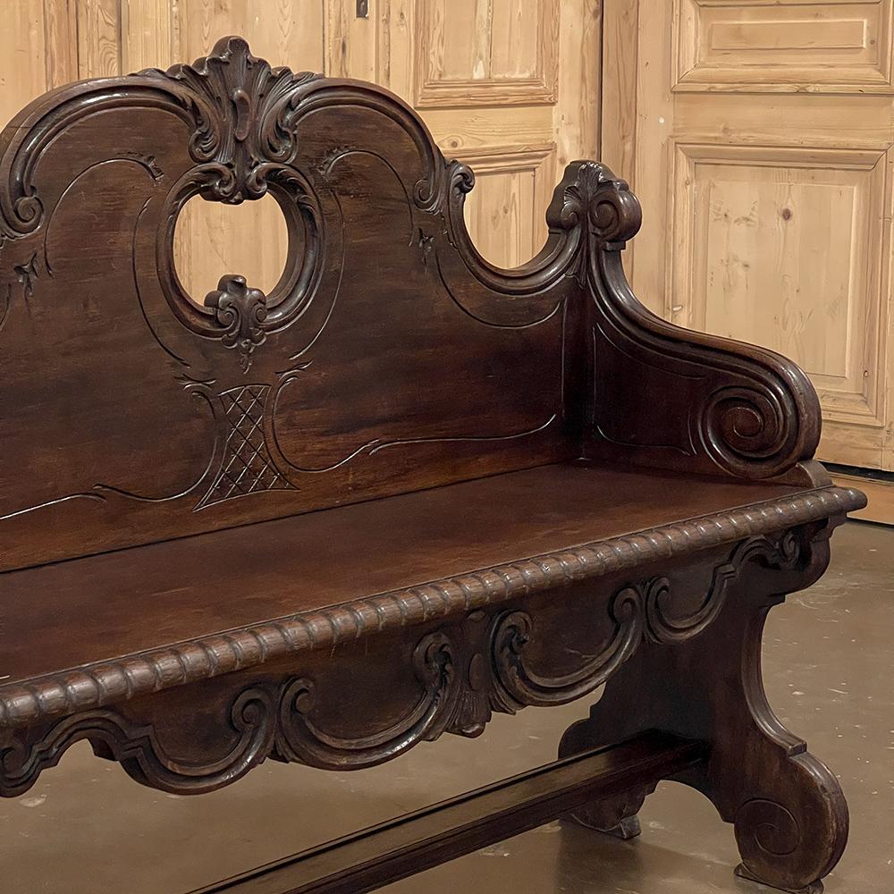 19th Century Italian Hall Bench For Sale at 1stDibs