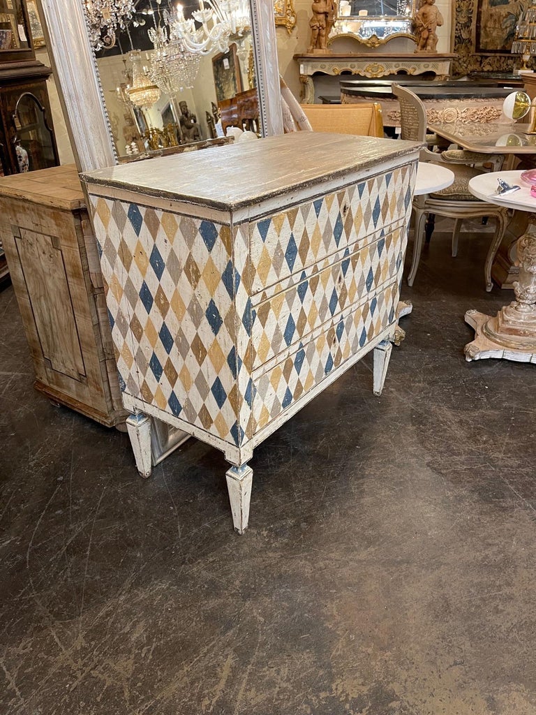 19th Century Italian Hand Painted Multicolored Commode at 1stDibs