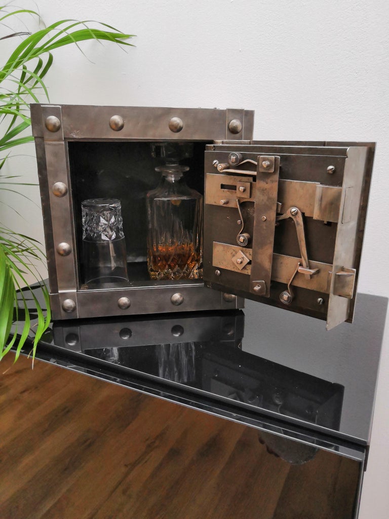 19th Century Italian Hobnail Wrought Iron Antique Safe, Strongbox at ...