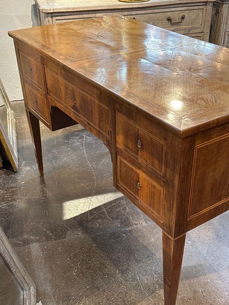 19th Century Italian Inlaid Neo-Classical Writing Desk For Sale at 1stDibs