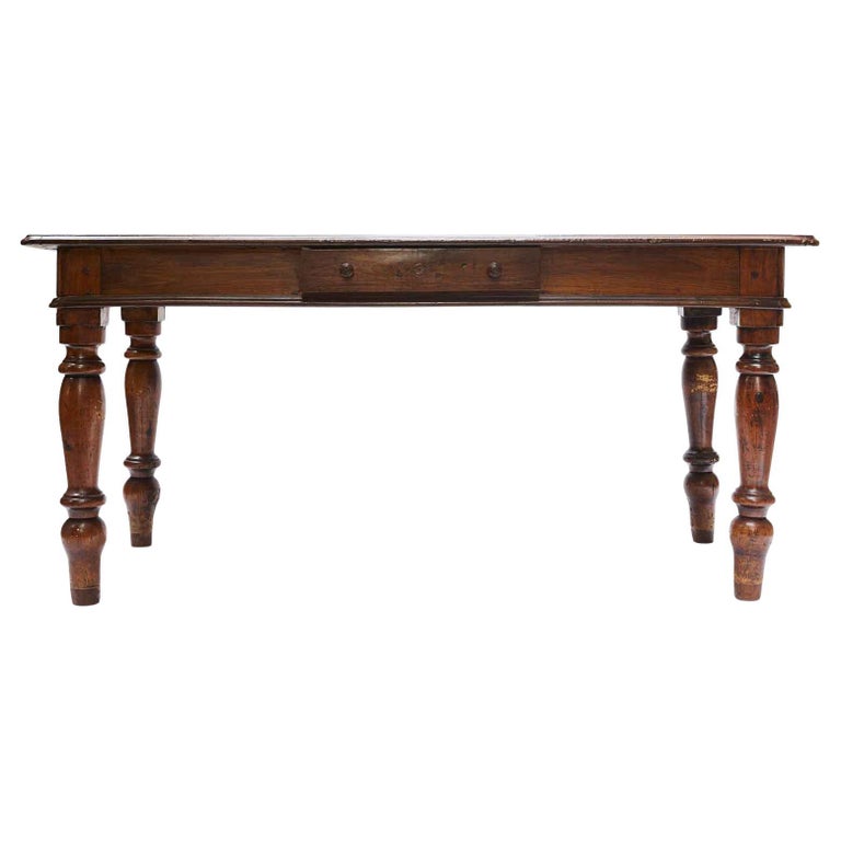 19th Century Italian Louis Philippe Solid Walnut Dining Table For Sale ...
