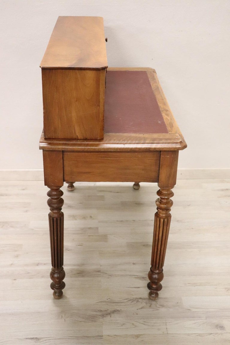 19th Century Italian Louis Philippe Walnut Wood Writing Desk For Sale ...