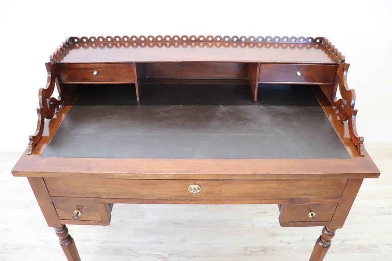 19th Century Italian Louis Philippe Walnut Wood Writing Desk For Sale ...