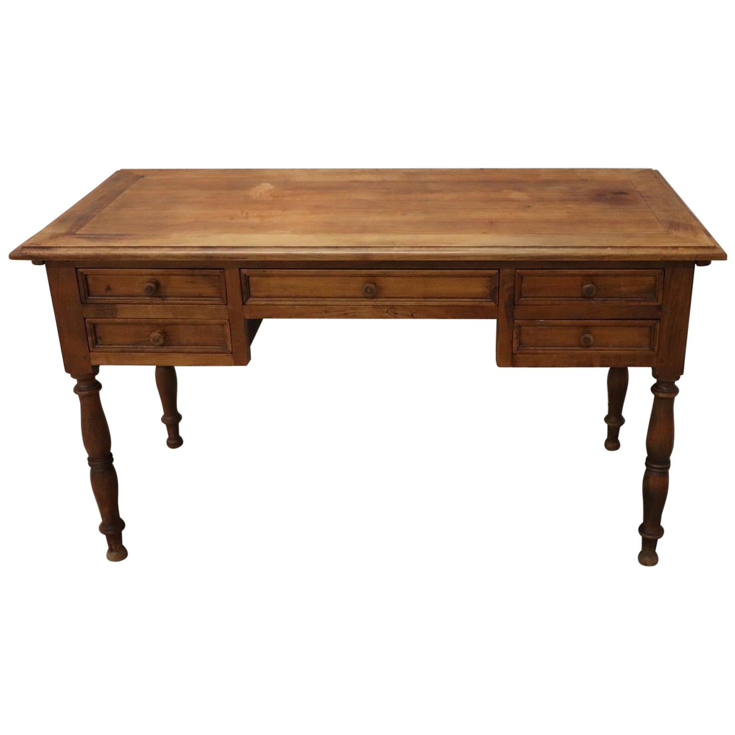 19th Century Italian Louis Philippe Walnut Wood Writing Desk at 1stDibs