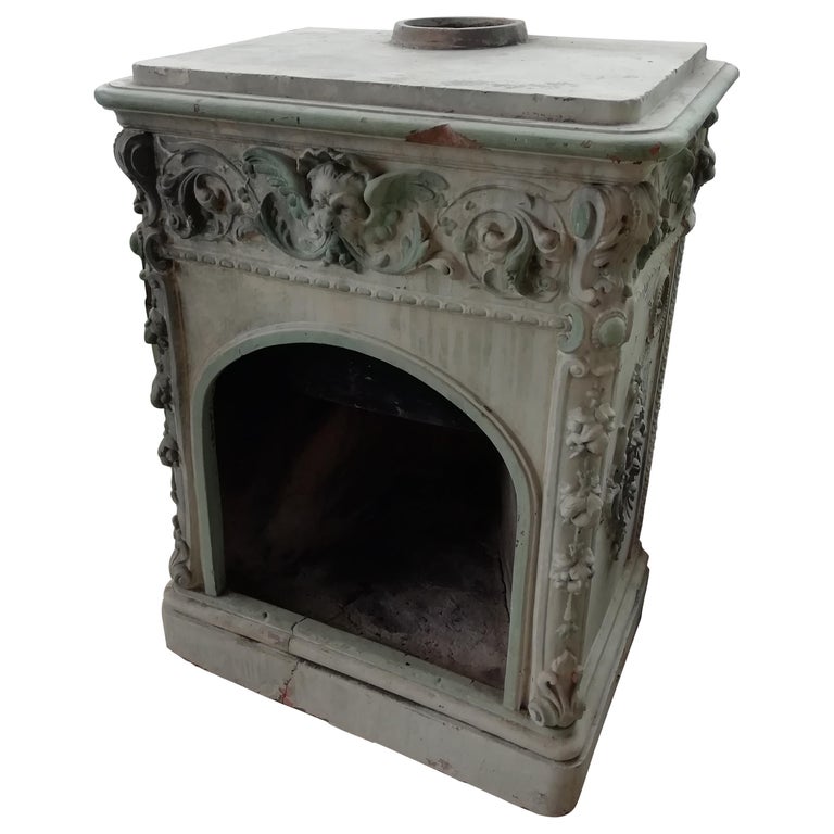 19th Century Italian Majolica Stove, 1890s at 1stDibs