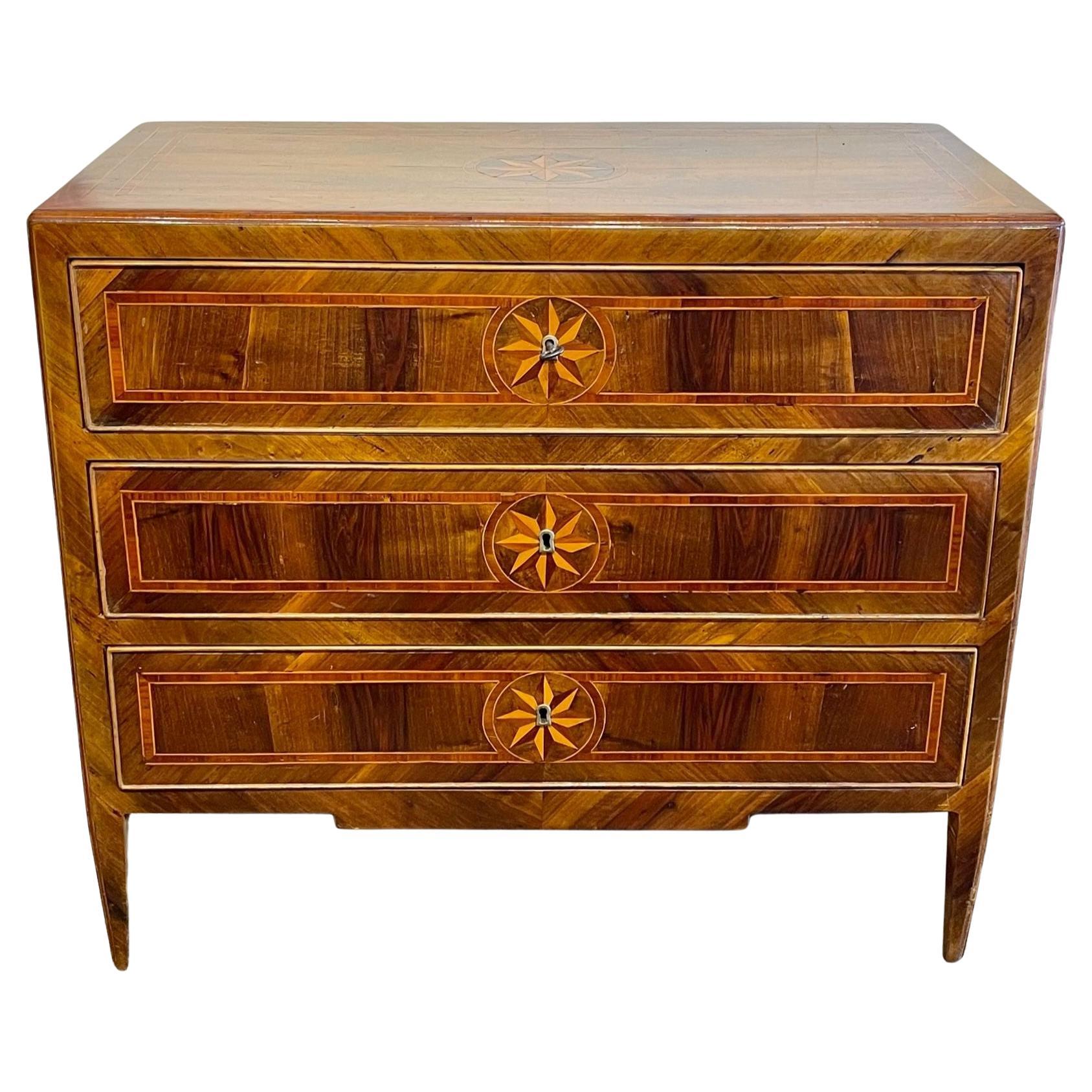 Pair of 19th Century Italian Walnut Neo-Classical Inlaid Commodes at ...