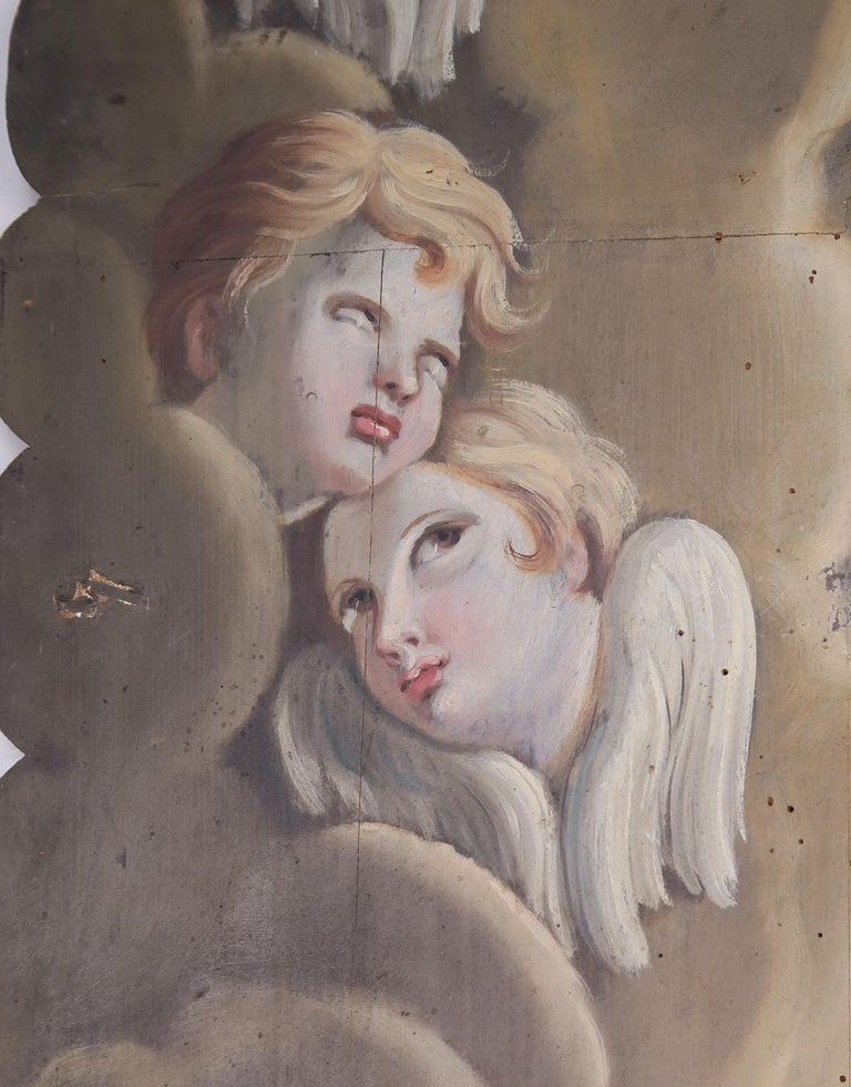 19th Century Italian Painted Frame with Cherubs For Sale at 1stDibs