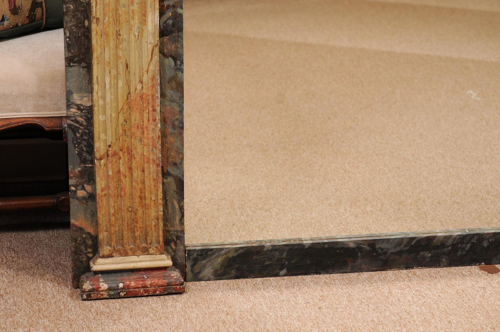 19th Century Italian Painted Mirror with Faux Marbleized Finish and ...