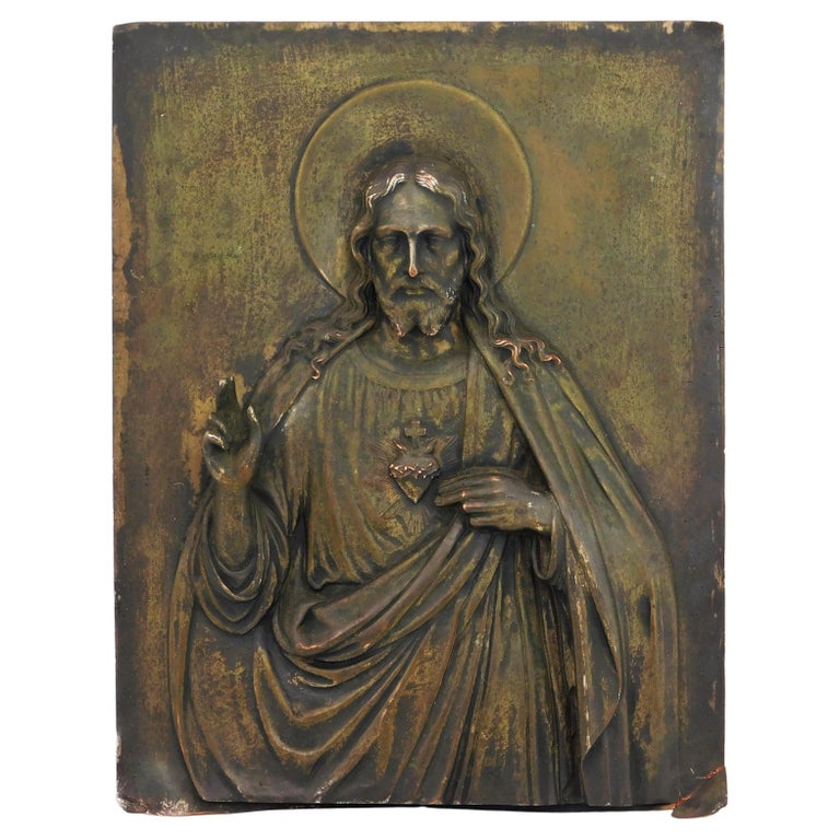 19th Century Italian Relief Bronze Plaque of Jesus Christ For Sale at ...