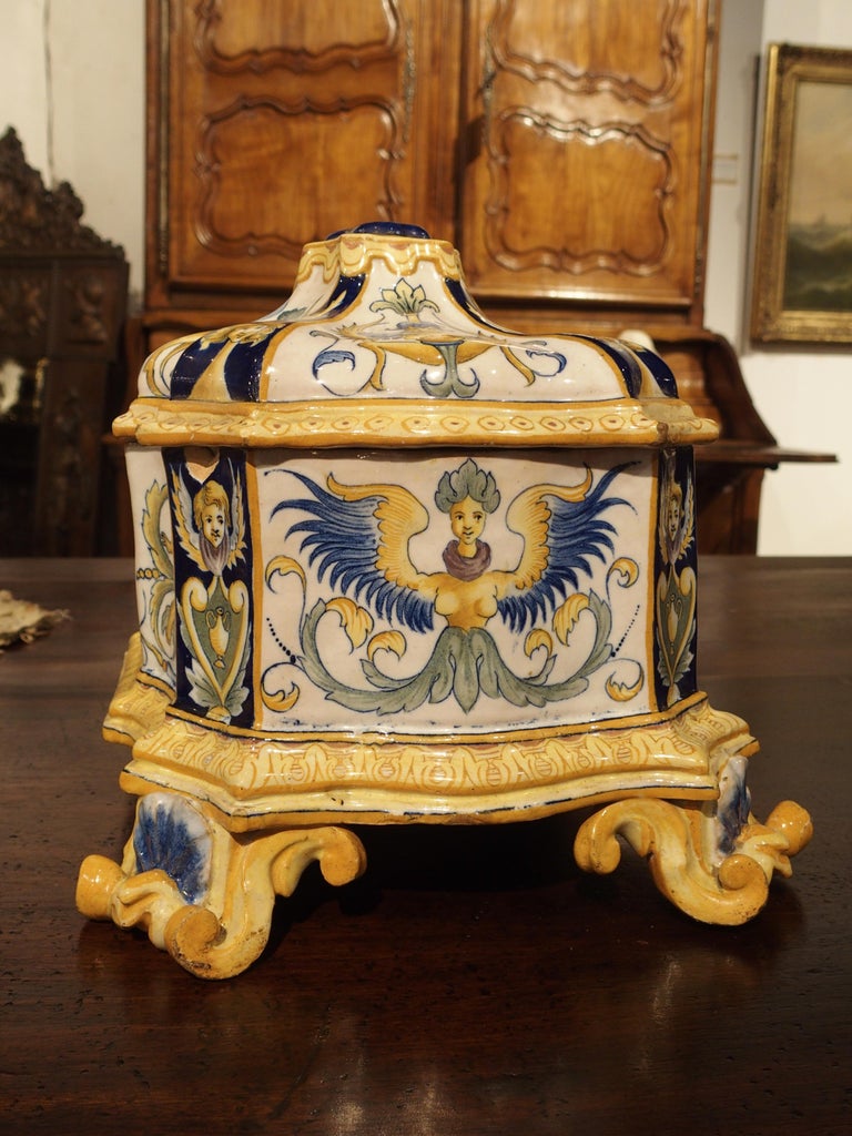 19th Century Italian Renaissance Style Majolica Box at 1stDibs
