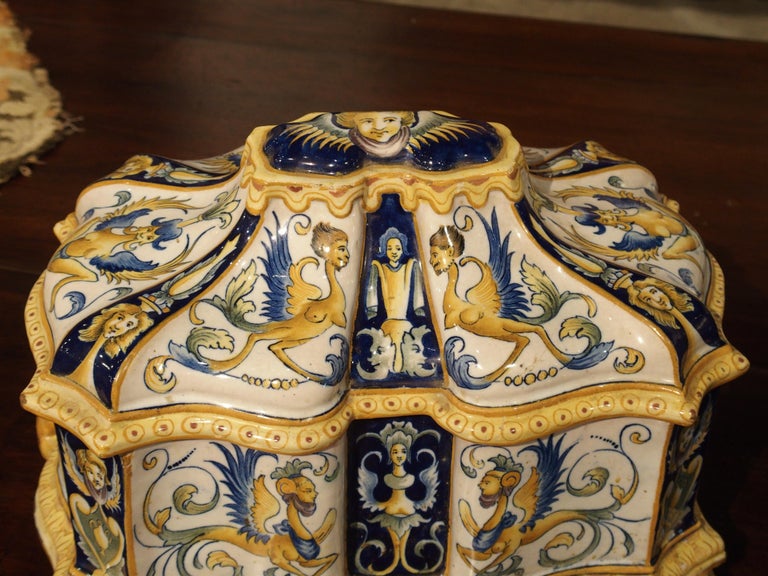 19th Century Italian Renaissance Style Majolica Box at 1stDibs