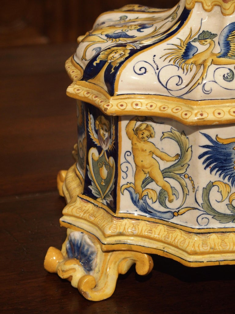 19th Century Italian Renaissance Style Majolica Box at 1stDibs