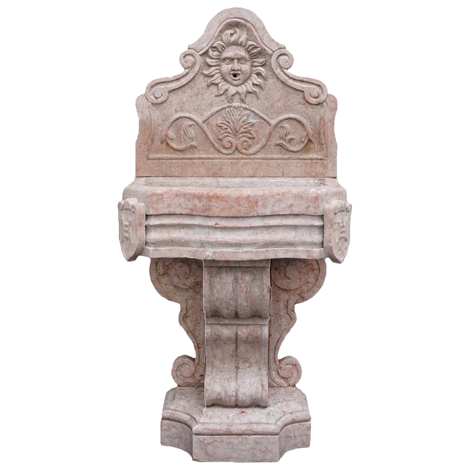 15th C. Gothic Limestone Benitier Fountain Basin Candle Holder Sink ...