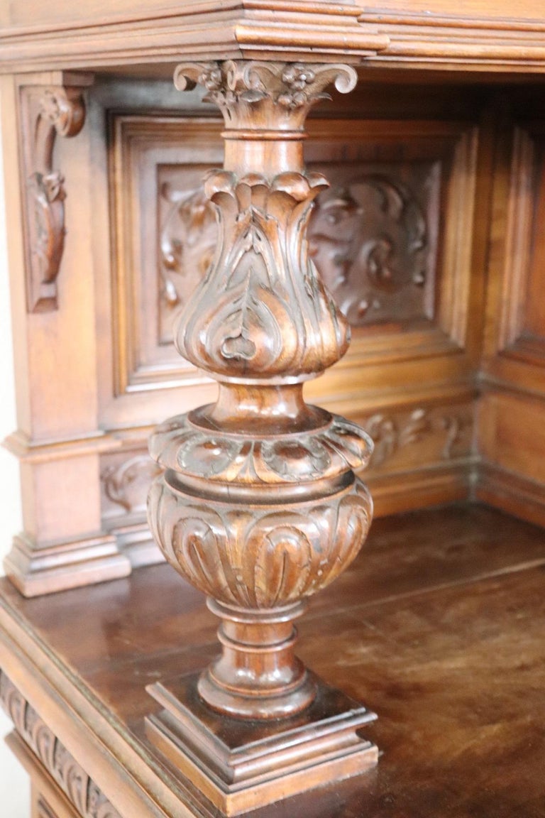 19th Century Italian Renaissance Style Walnut Carved Dining Room Set 11 ...