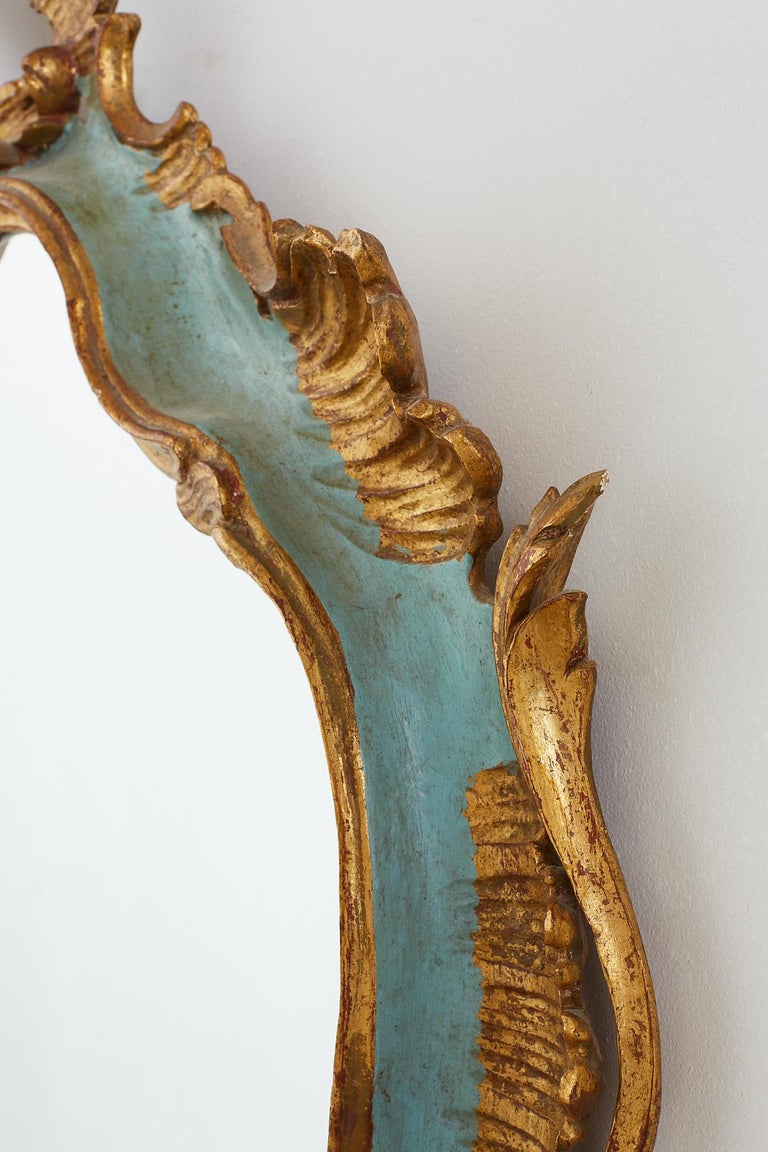 19th Century Italian Rococo Style Cartouche Mirror at 1stDibs
