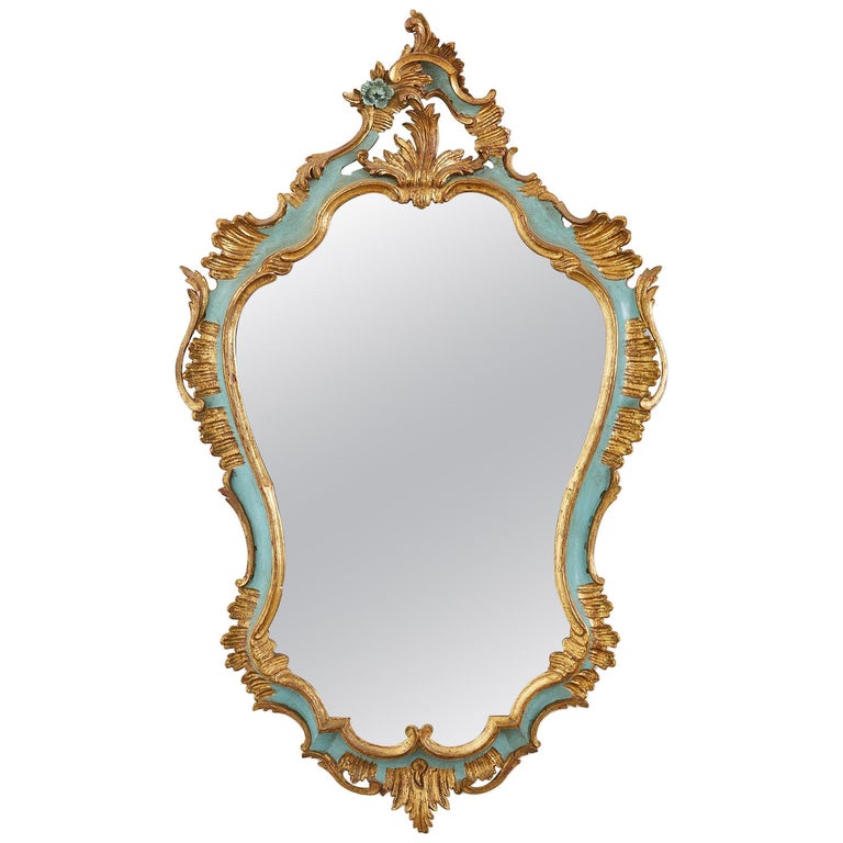 19th Century Italian Rococo Style Cartouche Mirror at 1stDibs