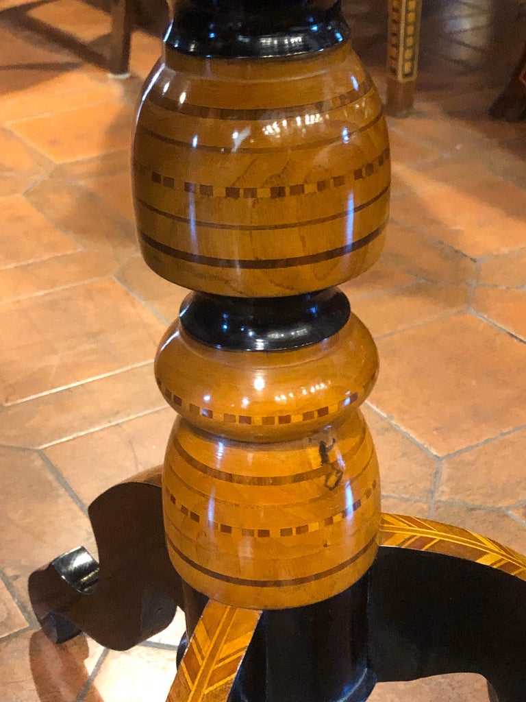19th Century Italian Rolo Wood Walnut Inlay Table, 1860s For Sale at ...