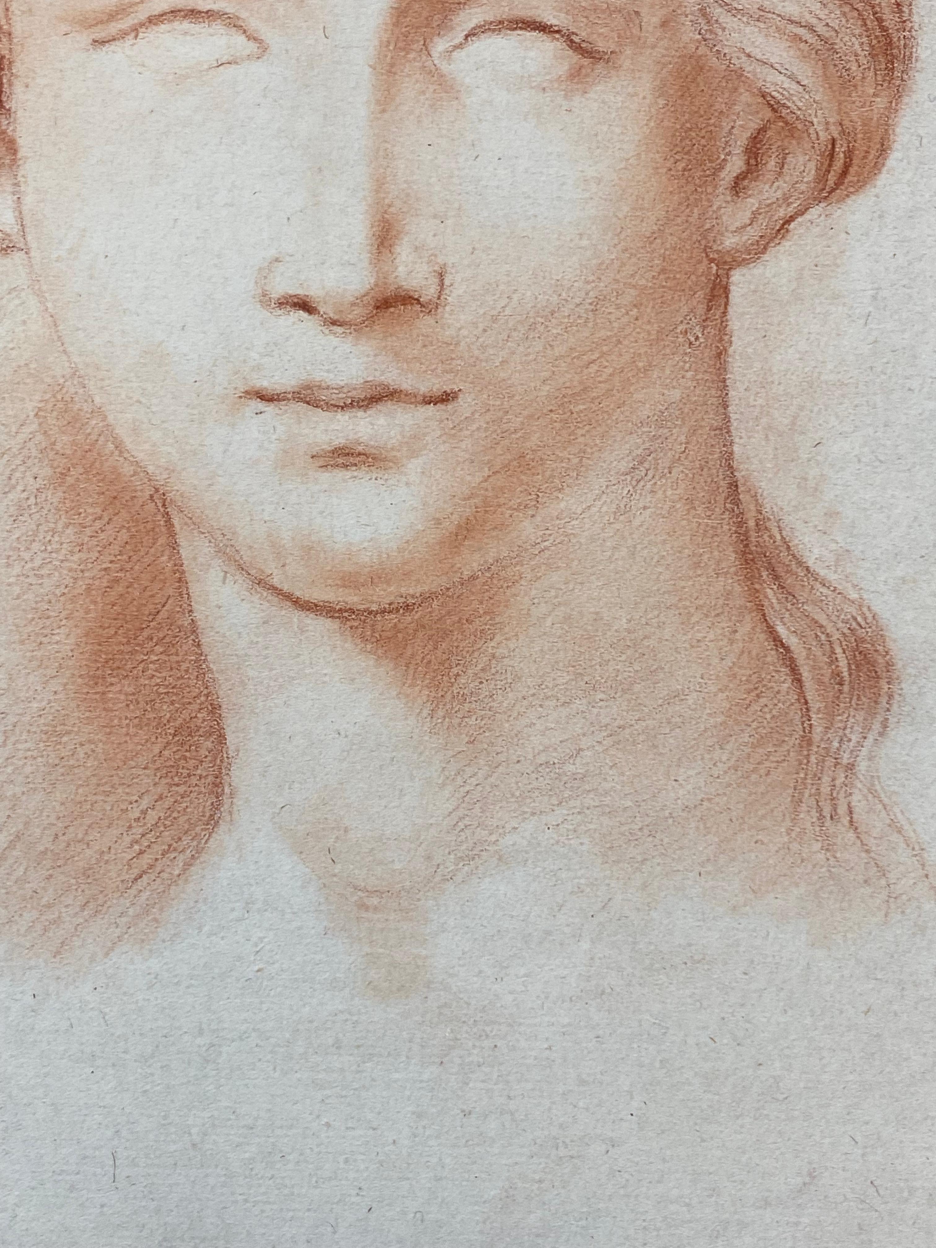 19th Century Italian School - Fine Antique Female Portrait Drawing ...