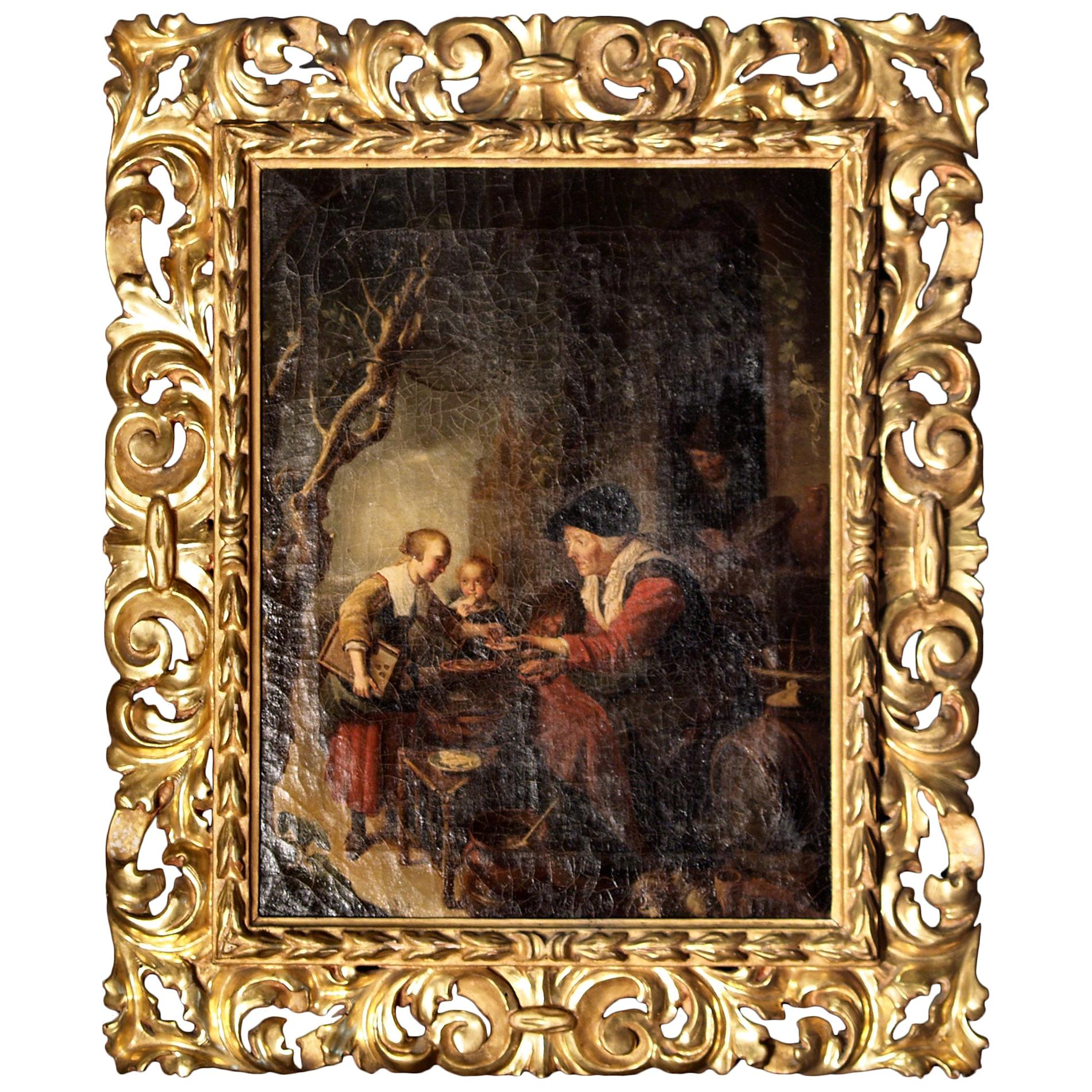 19th Century Tavern Scene Oil Painting by L. Wittkowski For Sale at 1stDibs